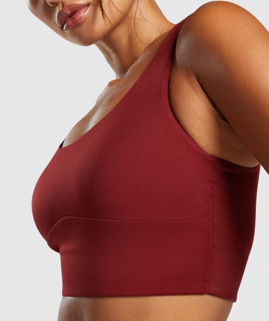 Gymshark Longline Sports Bra - Spiced Red | Gymshark