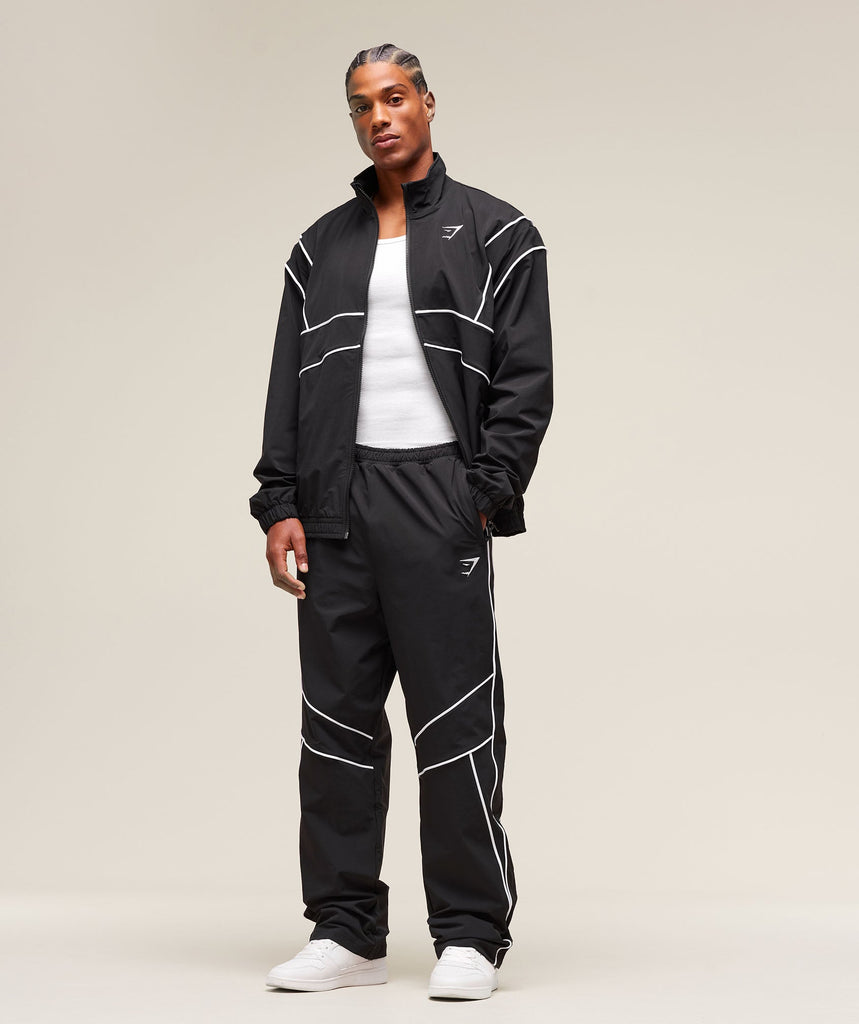 Gymshark Retro Crinkle Track Jacket - Black | Gymshark